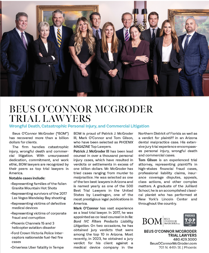 Lawyer Profile - Phoenix Magazine September 2024 - Beus O'Connor McGroder